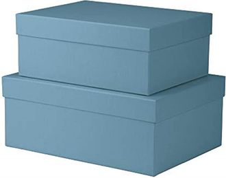 R&ouml;ssler Selection Papier 13491453150 - S.O.H.O. Boxline 2er Kartonage, rechteckig, Denim