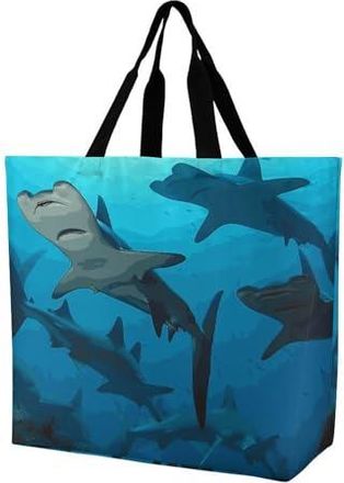 Generic Requins-Marteaux Sac Fourre-Tout Grand Tote Bag R&eacute;utilisable Sac A Main Femmes Pour Travail Plage Shopping