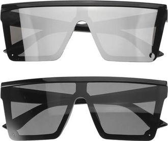 BESPORTBLE TOYANDONA Lot de 2 lunettes de soleil unisexes : lunettes de soleil de plage surdimensionnées et portables ; lunettes de sport pour hommes ; lunettes 