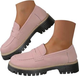 Minetom Mocassins Femmes Confortables À Enfiler Chaussures Plates pour Marche Conduite Loafers Décontractées A Rose 39 EU