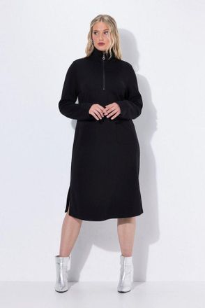 Ulla Popken Minikleid Kleid Troyerkragen Langarm Taschen