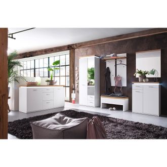 Loftscape home24 Sideboard 156 x 82 x 44cm Braun/Wei&szlig;