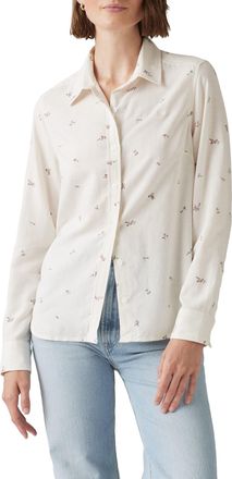 Levi's Damen New Classic Fit Hemd, Lou Ditsy Floral Egret Cotton Linen, XS