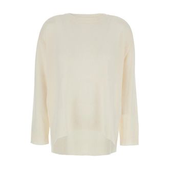 P.A.R.O.S.H. Rundhalspullover mit asymmetrischem Saum - - Knitwear - Damen - Wei&szlig; - M