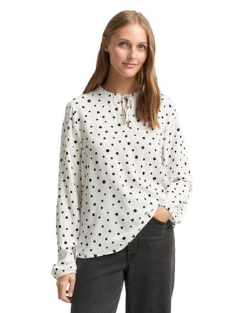 Tom Tailor Damen 1049230 Bluse, 39002-Small Offwhite Black Dot Print, M