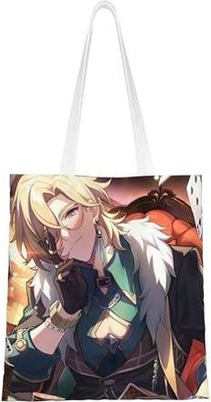 Generic 40.6 X 38.0 cm Canvas Totes Hand Shopping Bag With Honkai Star Rail All Roles Print Impression For Daily Shopping Shoulder Bag