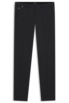 BOSS Herren Kaito1 T Slim-Fit Hose aus elastischem Baumwoll-Mix Schwarz001 46