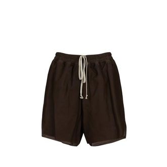 Rick Owens Short de boxe fendu en cuir dagneau