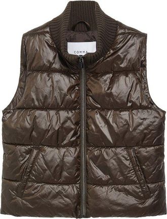 Comma Outdoorjacke Outdoor-Weste Pufferweste mit Strickkragen