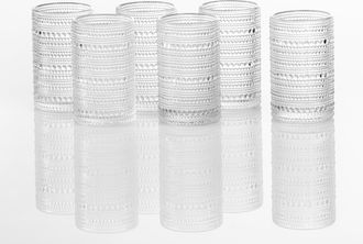 Fortessa Gl&auml;ser Set Jupiter (6er-Set) Gro&szlig;e Trinkgl&auml;ser im Vintage-Stil, Wassergl&auml;ser auch als Teelichthalter nutzbar, sp&uuml;lmaschinenfest, klar (Clear)