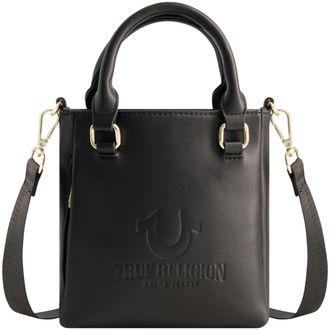 True Religion Womens Tote Bag Purse, Travel Shoulder Handbag with Adjustable Crossbody Strap, Black