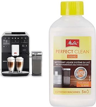 MELITTA Caffeo Barista TS Smart F850-102, Kaffeevollautomat mit Milchbehälter, Schwarz & 202034 Perfect Clean Milchsystem Reiniger | Entfernt einfach und grün