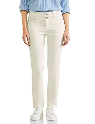 Street One A376310 Pantalon Slim en Tissu, Ecru, 40 W/30 L Femme