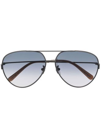 Gucci lunettes de soleil &agrave; monture pilote - Noir