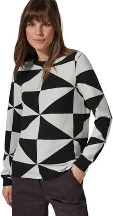 Cecil B322385 TOS AOP Ottoman T-Shirt, Noir, XXL Femmes