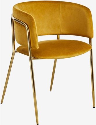 Sklum Sklum - Chaise de salle à manger rembourrée Nalon Doré