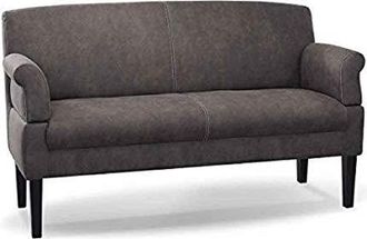 Cavadore 3-Sitzer Küchensofa Malm, Sitzbank für Küche oder Esszimmer in Lederoptik, Inkl. Armteilverstellung, Federkern und moderner Kontrastnaht, 182 x 97 x 7