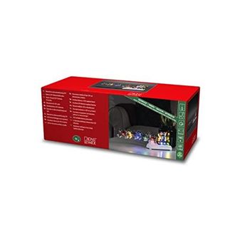 Konstsmide Sc&egrave;ne &agrave; LED &laquo; bonhomme de neige avec tra&icirc;neau &agrave; chiens &raquo;, 6H Timer, 10 diodes multicolores, &agrave; piles, int&eacute;rieur, 4242-000