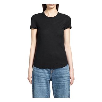 James Perse Femme, Tops, Noir, Taille: 38 FR Sheer Slub Crew Neck Tee