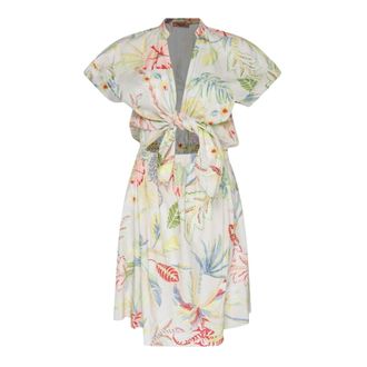Twinset Femme, Robes, Multicolore, Taille: 34 FR Robe Courte Florale Multicolore avec