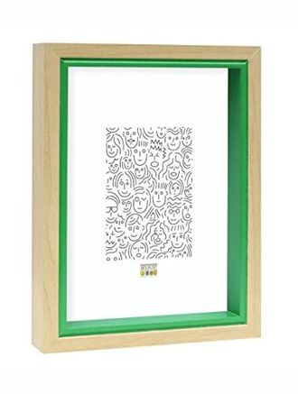 Deknudt Frames S40BH8 Cadre Photo Naturel Avec Filet Vert 20 x 30 cm
