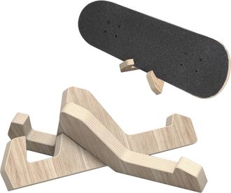 Generico Wandregal f&uuml;r Skateboard-Plattform: 1 Paar Wandregale aus Holz, vertikal, stabil f&uuml;r Skateboard-Regal, dekorativer minimalistischer Organizer | P