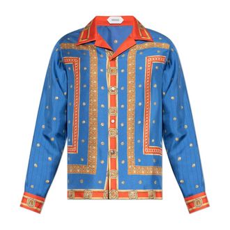 Versace Homme, Chemises, Multicolore, Taille: L Chemise en soie imprim&eacute;e