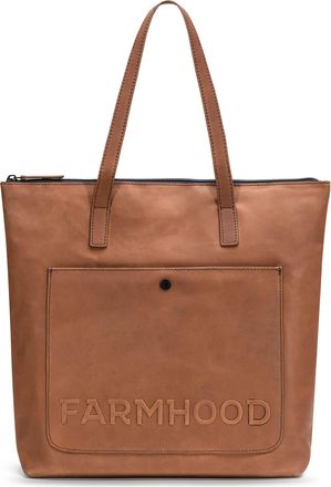Farmhood Nashville Leder Shopper Tasche Damen | gro&szlig;e Schultertasche mit Rei&szlig;verschluss & zwei Steckf&auml;cher | 35 cm