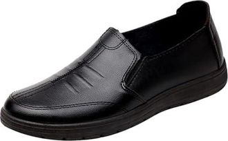 Generic MEIbax Chaussures De Travail Hommes Cuir Artificiel Chaussures Habill&eacute;Es Elegant Chaussures Antid&eacute;Rapantes Classique Vintage Commercial Couleur Unie p