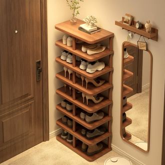 Generic Offenes Schuhregal aus Holz, Kompaktes Schuhregale for Kleine R&auml;ume, Vertikaler Schuhst&auml;nder for Eingangsbereich und Studentenwohnheim