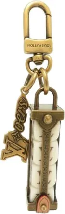 Louis Vuitton unisex, Pre-owned, Jaune, Taille: ONE Size Porte-cl&eacute;s en toile Pre-owned