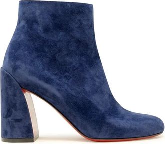 Christian Louboutin Stiefel - 1200239 4320 Blue Suede Turela 85 Ankle Boots - Gr. 37,5 (EU) - in Schwarz - f&uuml;r Damen