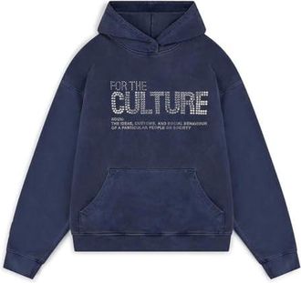 ORANDESIGNE Hommes Femmes Crystal Hoodies Baggy Sweat à Capuche Sport Décontracté Imitation Diamant Sweatshirt Manche Coupe Pull Ample A Bleu Foncé XXL