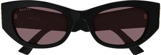 Gucci Logo-Detail Geometrische Sonnenbrille - - Accessories - unisex - Schwarzk - 53 MM