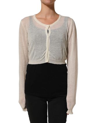 Ermanno Scervino Womens Wool Knit Cardigan White