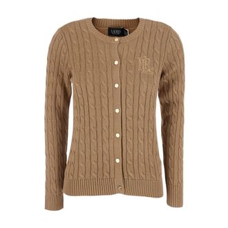 Ralph Lauren Strickjacke aus Baumwolle mit Zopfmuster - - Knitwear - Damen - Beige - L