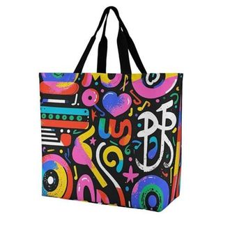 Generic Style De Gribouillage Musical Sac Courses Imperm&eacute;able Tote Bag L&eacute;ger Sac Fourre Tout Pour Travail Shopping Quotidienne