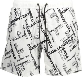 Karl Lagerfeld Homme, Maillots de bain, Multicolore, Taille: S Maillot de Bain en Polyester Blanc