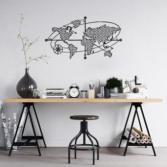 Hanah Home Stylish Black Decorative Metal Wall Accessory, 70 x 39 cm | 100% Metal (1.5 mm Thick) | Easy Wall Mounting | Perfect for Modern Home Decor