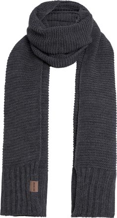 Knit Factory Jamie Schal - gewalkter Wolle Strickschal - 2m lange Winterschal f&uuml;r Damen und Herren - Anthrazit - 200x45 cm