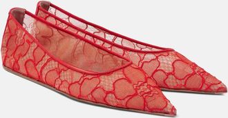 Amina Muaddi Ballerines Barbara en dentelle