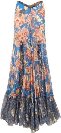 Etro Femme, Jupes, Multicolore, Taille: 38 FR Paisley Ruffled Silk Maxi Skirt