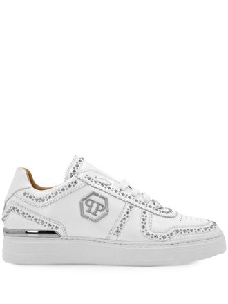 Philipp Plein baskets en cuir - Blanc