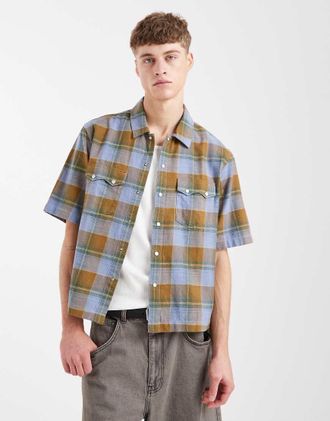 Levi's Chemise manches courtes coupe carr&eacute;e style western &agrave; carreaux - Multicolore