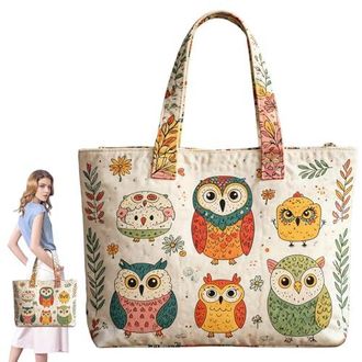 Generic Sac fourre-tout matelass&eacute;, l&eacute;ger imprim&eacute; r&eacute;tro, sensation artistique, patchwork matelass&eacute;, sac &agrave; main pour femme, r&eacute;utilisable, respectueux de lenviro