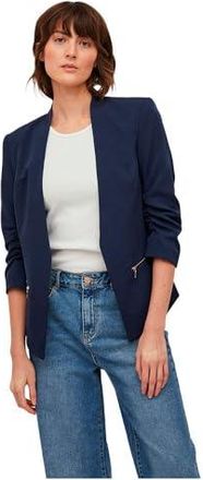 Vila Vila 3/4 Vijoy Noos, Blazer Bleu Marine, 38 Femme