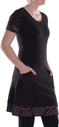 vishes Sommerkleid Damen Kleid Baumwolle Blumen-Muster A-Linie mit Taschen Alternative Bekleidung, Ethno, Hippie, Retro Style