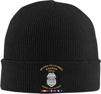 Generic Bonnet Insigne De Police Militaire - Ancien Combattant Coupe-Vent Chapeau Tricot&eacute; Thermique Bonnet Hiver pour Randonn&eacute;e Sport Homme