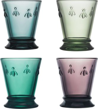 La Rochère La Rochere Wassergläser Biene 260ml 4er Set Gläser Bunt - Vintage Trinkgläser - Moderne und hochwertige französische Gläser