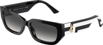 Jimmy Choo London Rechteckige Sonnenbrille - - Accessories - Damen - Schwarzk - 55 MM